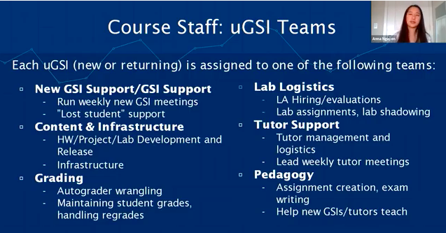 Undergraduate Student Instructors — UC Berkeley Lower Division Data Science Program Documentation